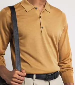 John Smedley Merino Wool Long-sleeve Polo Shirt