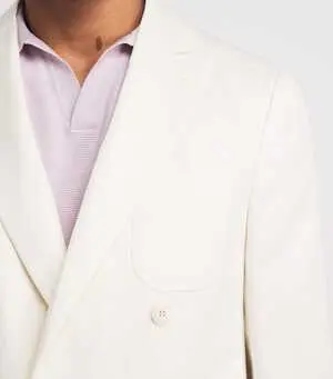 Canali Linen-silk Double-breasted Blazer