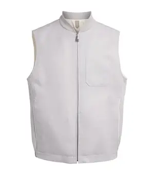 Canali Linen-silk Reversible Gilet - Beige