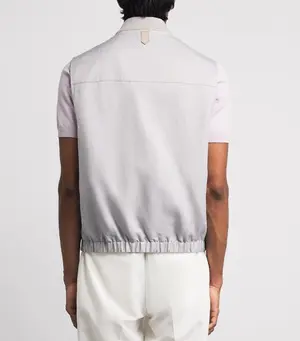 Canali Linen-silk Reversible Zip-up Gilet