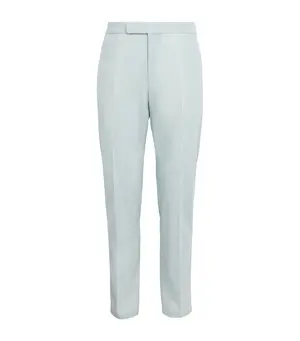 Polo Ralph Lauren Linen Straight Leg Trousers - Blue