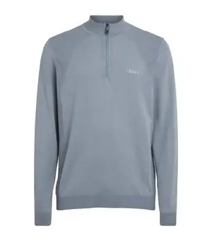BOSS Momentum Lite Zip Neck Sweatshirt - Grey