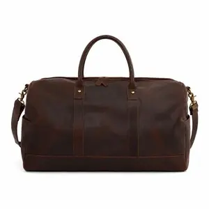 TOURI Genuine Saddle Leather Duffel Bag