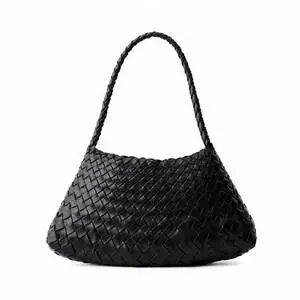 RIMINI Leontina Woven Vegan Leather Shoulder Bag - Black