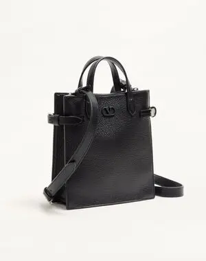 Valentino Garavani Small Grained Leather Shopping Bag