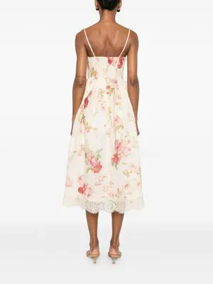 Zimmermann Roselight Linen Midi Dress