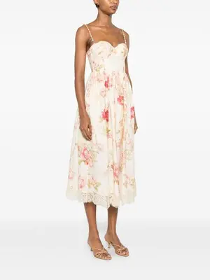 Zimmermann Roselight Linen Midi Dress