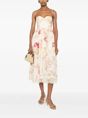 Zimmermann Roselight Linen Midi Dress