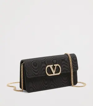 Valentino Garavani Moiré Vlogo Signature Chain Wallet