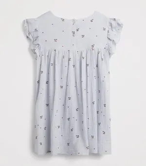KONGES SLOJD Konges Sløjd Organic Cotton Cherry Print Frill Sleeve Dress