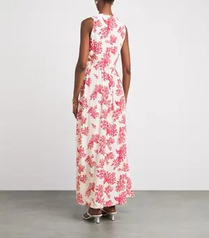 Heidi Klein Silk Coral Print Maxi Dress