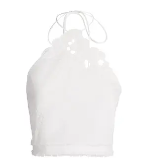 SIR. Klara Cotton Scarf Top - Ivory