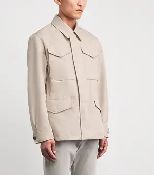 Eleventy Cotton-silk Safari Jacket