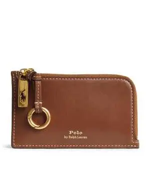 Polo Ralph Lauren Leather Zipped Id Card Holder - Brown
