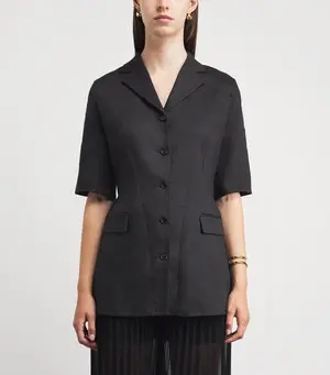 Theory Linen Blend Blazer With Belted Detail
