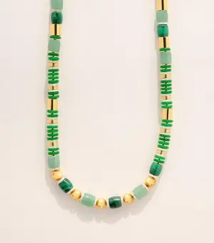 Eddie Borgo Gold-plated Jade, Malachite, And Pavé Crystal Patch Necklace - Green
