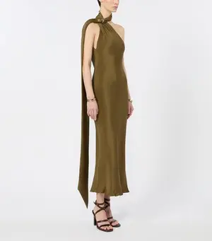 Max Mara Asymmetrical Silk Midi Dress
