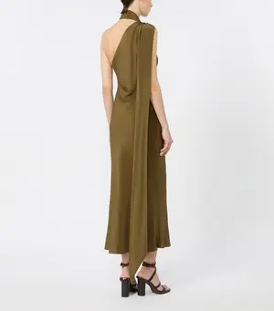 Max Mara Asymmetrical Silk Midi Dress