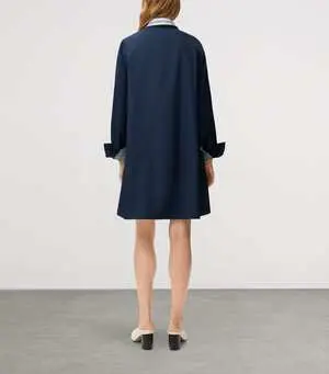 Loewe Stretch Cotton Midi Shirt Dress - Navy