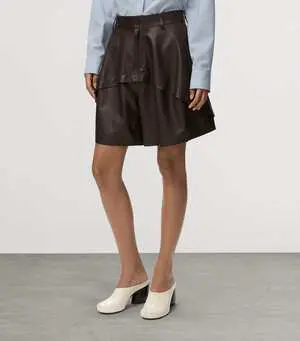 Loewe Nappa Leather Longline Wide-leg Shorts
