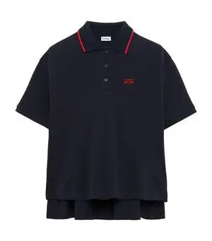 Loewe Stretch-cotton Polo Shirt With Asymmetric Hem