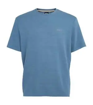 BOSS Rib-knit Logo T-shirt - Blue
