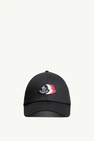 Moncler Cotton Gabardine Baseball Cap - Black