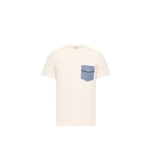 Moncler Cotton Jersey T-shirt With Denim Pocket - White