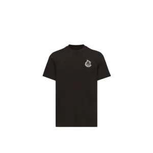 Moncler Logo Cotton T-shirt - Black