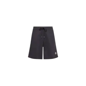 Moncler Cotton Fleece Shorts With Striped Trim