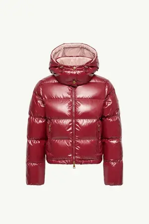 Moncler Cropped Down Jacket - Red