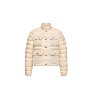 Moncler Furet Wool & Cashmere Trimmed Short Down Jacket - Beige