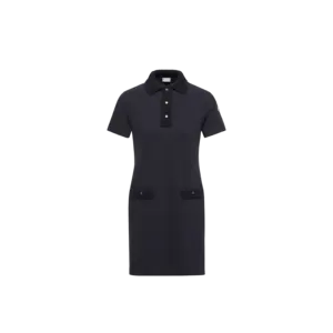 Moncler Cotton Piquet Polo Mini Dress - Blue