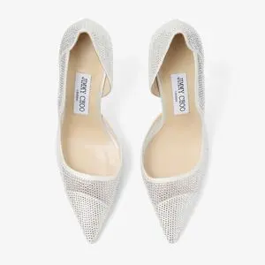 JIMMY CHOO Brigitte Embellished Mesh Pumps - Neutral