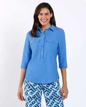 Jude Connally Sylvia Top - Jude Cloth Periwinkle