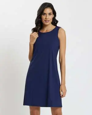 Jude Connally Beth Dress In Lightweight Jude Cloth - Navy / Regular