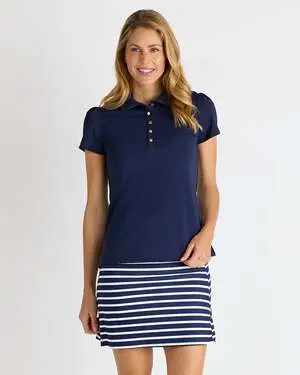 Jude Connally Angelica Puff Sleeve Polo - Navy