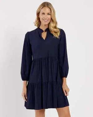Jude Connally Dolly Tiered V-neck Dress In Lightweight Jude Cloth