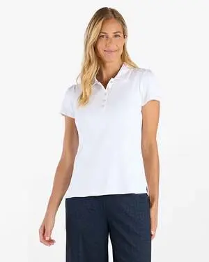 Jude Connally Angelica Polo Shirt With Puff Shoulder Detail - White