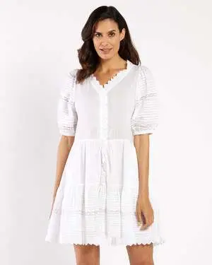 Jude Connally Renee Dress Cotton Voile - White