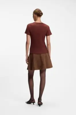 Hugo Regular-fit T-shirt With Stacked-logo Embroidery