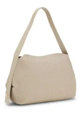 BOSS Woven Shoulder Bag With Double B Monogram