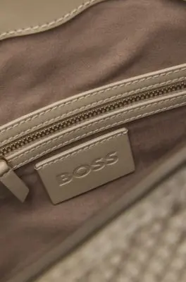 BOSS Woven Shoulder Bag With Double B Monogram
