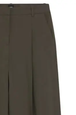 BOSS Wide-leg Pinstripe Stretch Crepe Pants - Patterned
