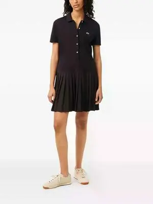 Lacoste Pleated Skirt Polo Collar Mini Dress