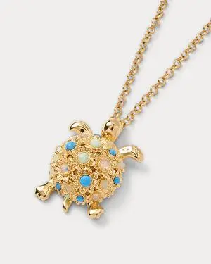 Lilly Pulitzer® Harlillyquin Gold Metal Turtle Pendant Necklace