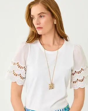 Lilly Pulitzer® Gold Metal Turtle Pendant Necklace With Semi-precious Stone Detail