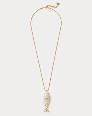 Lilly Pulitzer® Gold Metal Fish Pendant Necklace - Mint Condition