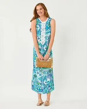 Lilly Pulitzer® Iris Maxi Dress With Lace Neck Detail