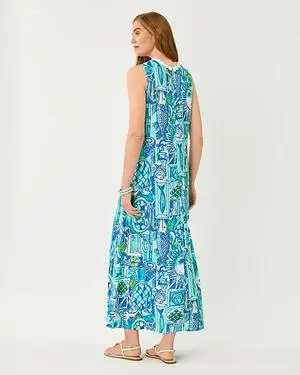 Lilly Pulitzer® Iris Maxi Dress With Lace Neck Detail